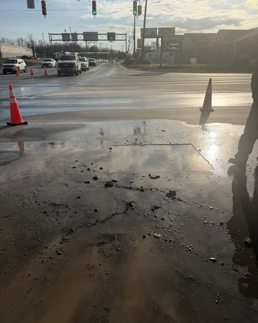 Water Line Break Repaired at Intersection of Apple Harvest Drive ...